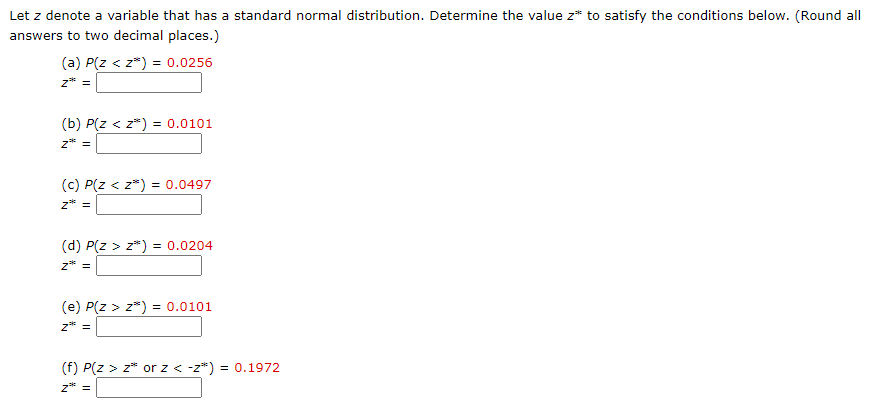 Solved Let z denote a variable that has a standard normal | Chegg.com