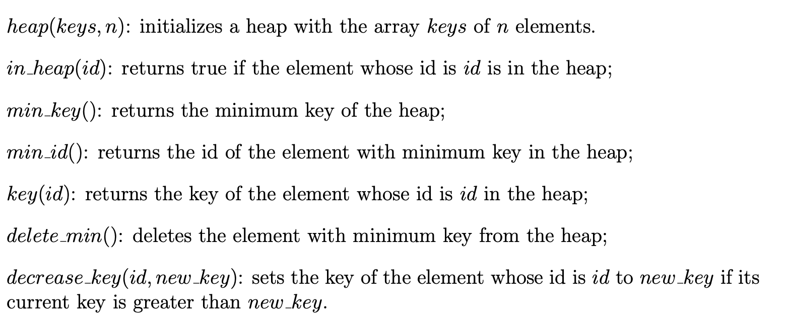Please implement a min heap data structure for | Chegg.com