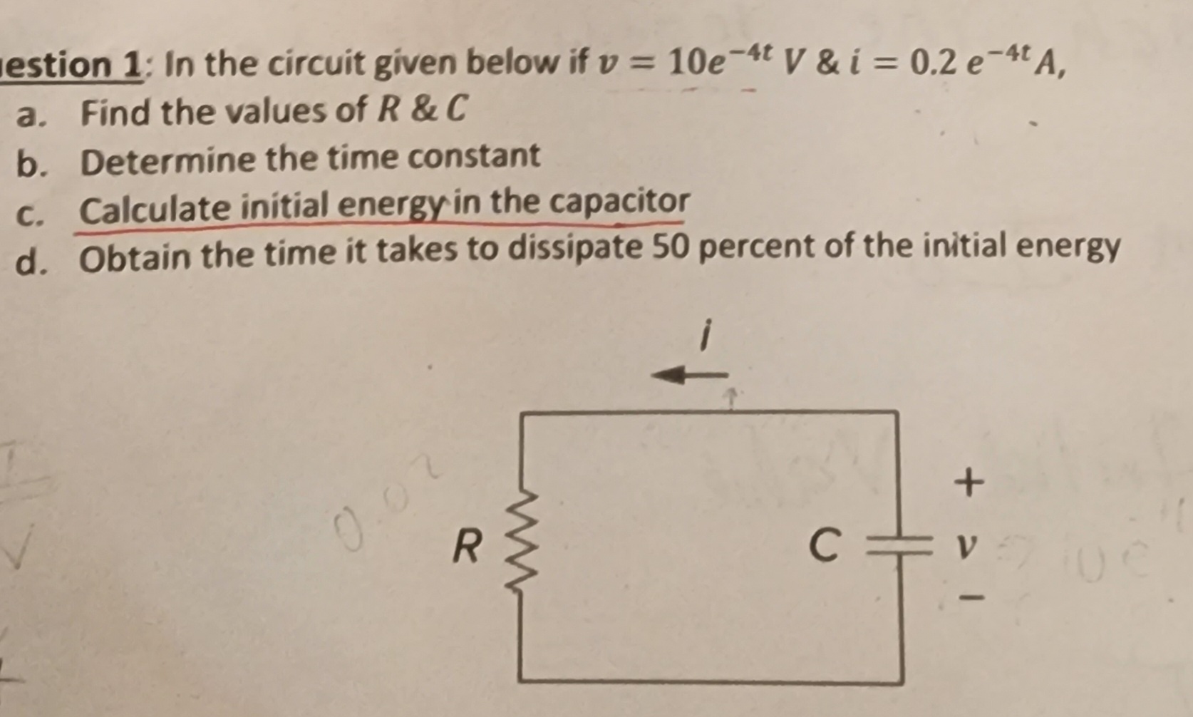 Solved estion 1: In the circuit given below if | Chegg.com