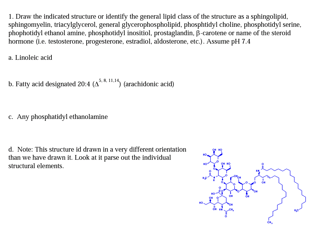 Solved 1. Draw the indicated structure or identify the | Chegg.com