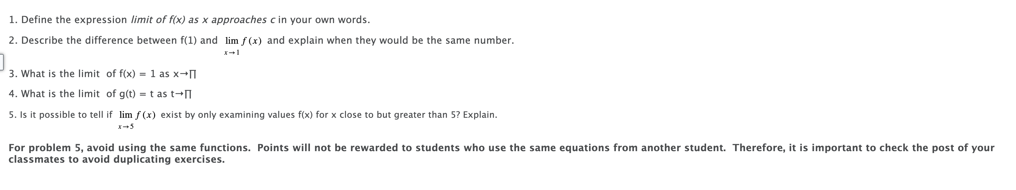 Solved 1. Define the expression limit of f(x) as x | Chegg.com