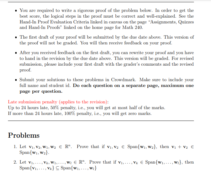 Solved You are required to write a rigorous proof of the | Chegg.com