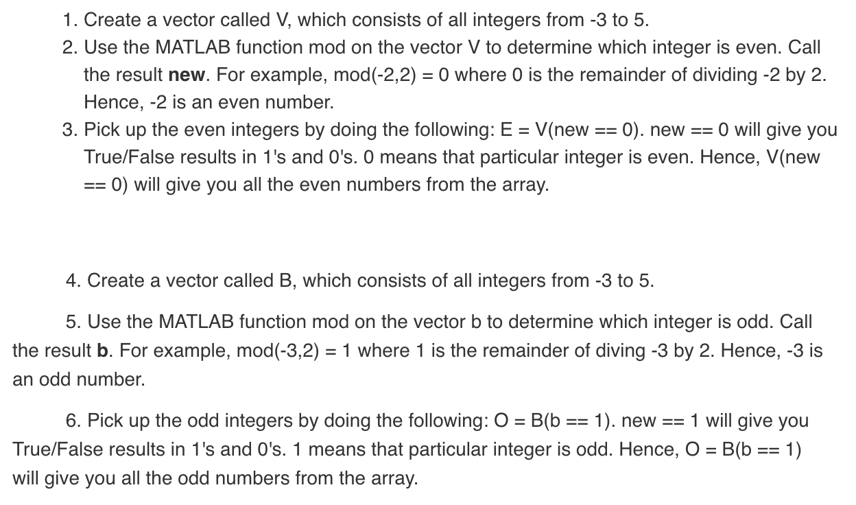 1. Create a vector called V, which consists of all | Chegg.com