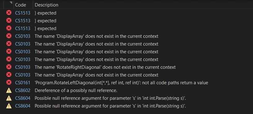 Solved Can you help me fix the following C# code? Here | Chegg.com