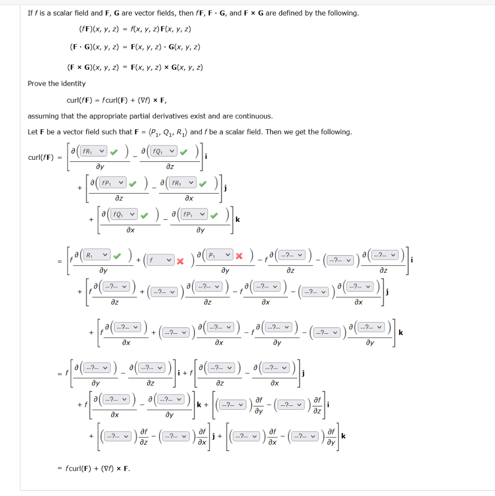Solved If f is a scalar field and F, G are vector fields, | Chegg.com