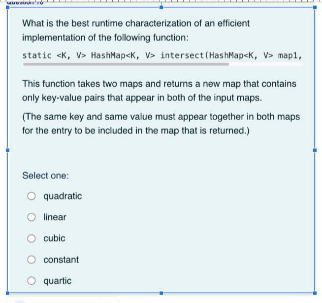 Solved What is the best runtime characterization of an | Chegg.com
