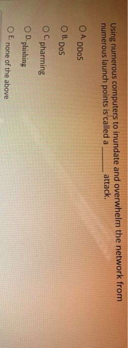 Solved Using numerous computers to inundate and overwhelm | Chegg.com