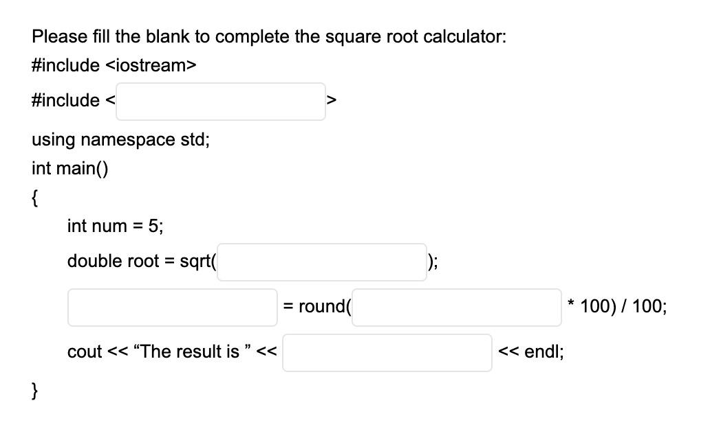 Solved Please fill the blank to complete the recursive | Chegg.com