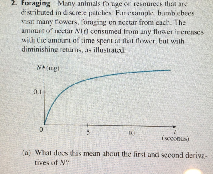 Solved Foraging Many animals forage on resources that are | Chegg.com