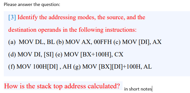 Solved Please answer the question: [3] Identify the | Chegg.com