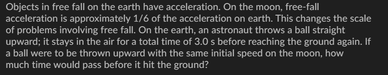 Solved Objects in free fall on the earth have acceleration. | Chegg.com