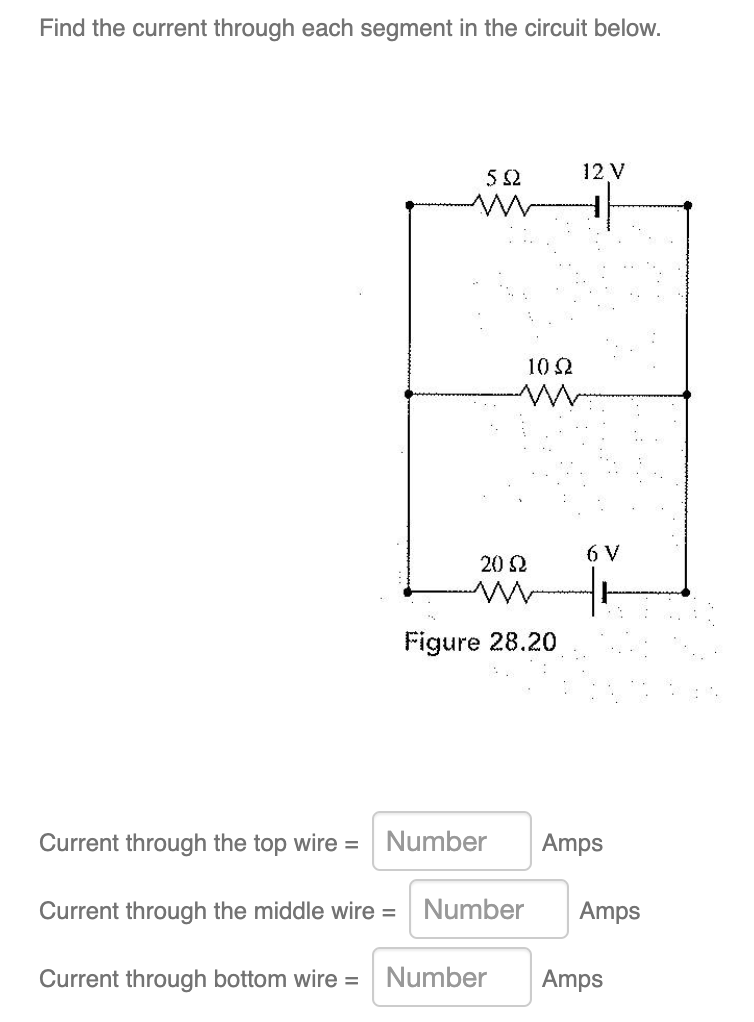 Solved Find the current through each segment in the circuit | Chegg.com