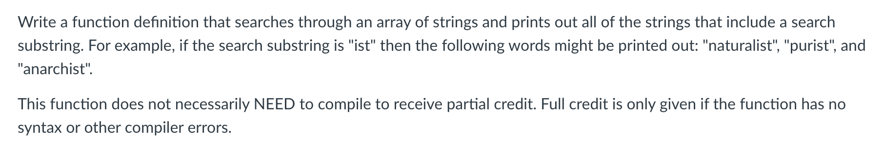 Solved Write a function definition that searches through an | Chegg.com