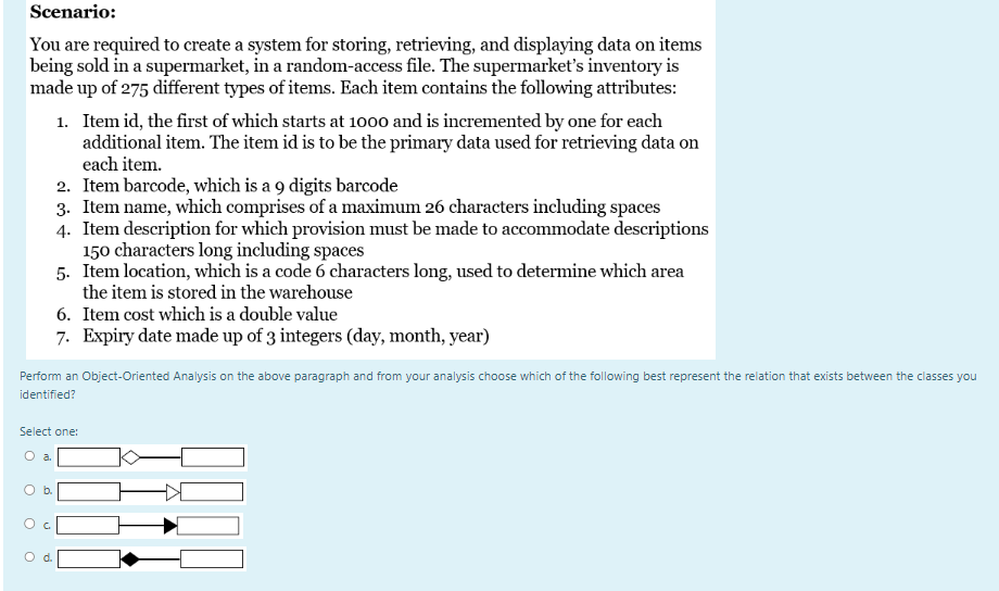 Solved Scenario: You are required to create a system for | Chegg.com