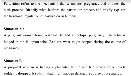 Solved Parturition refers to the mechanism that terminates | Chegg.com