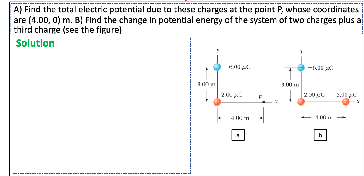 Solved A) Find the total electric potential due to these | Chegg.com