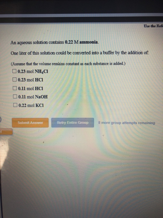 Solved Use the Ref An aqueous solution contains 0.22 M | Chegg.com