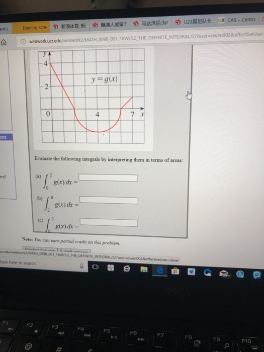Solved Consider the graph of the function g(x)Evaluate the | Chegg.com