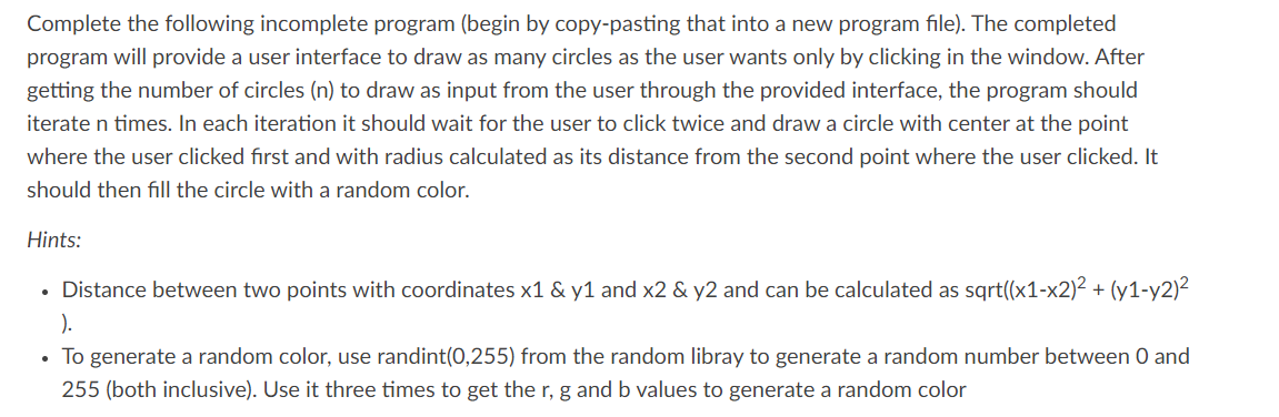 Solved from graphics import * from math import sqrt from | Chegg.com