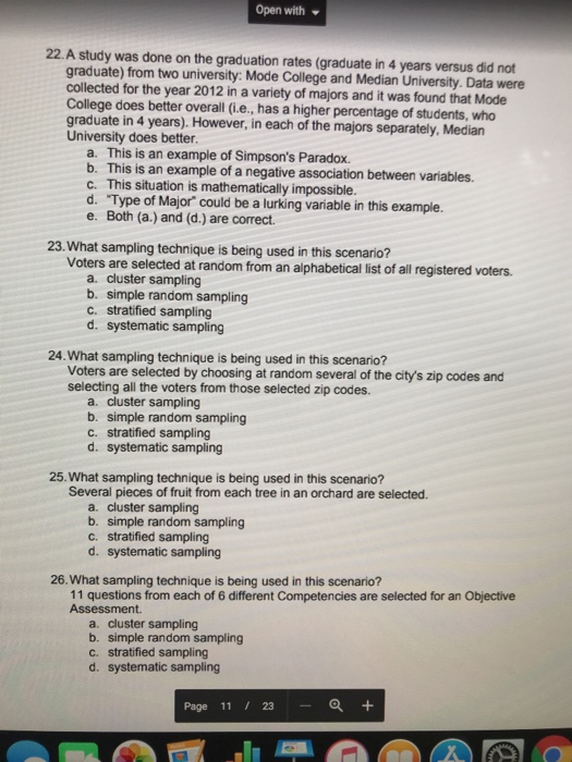 Solved Open with 22. A study was done on the graduation | Chegg.com