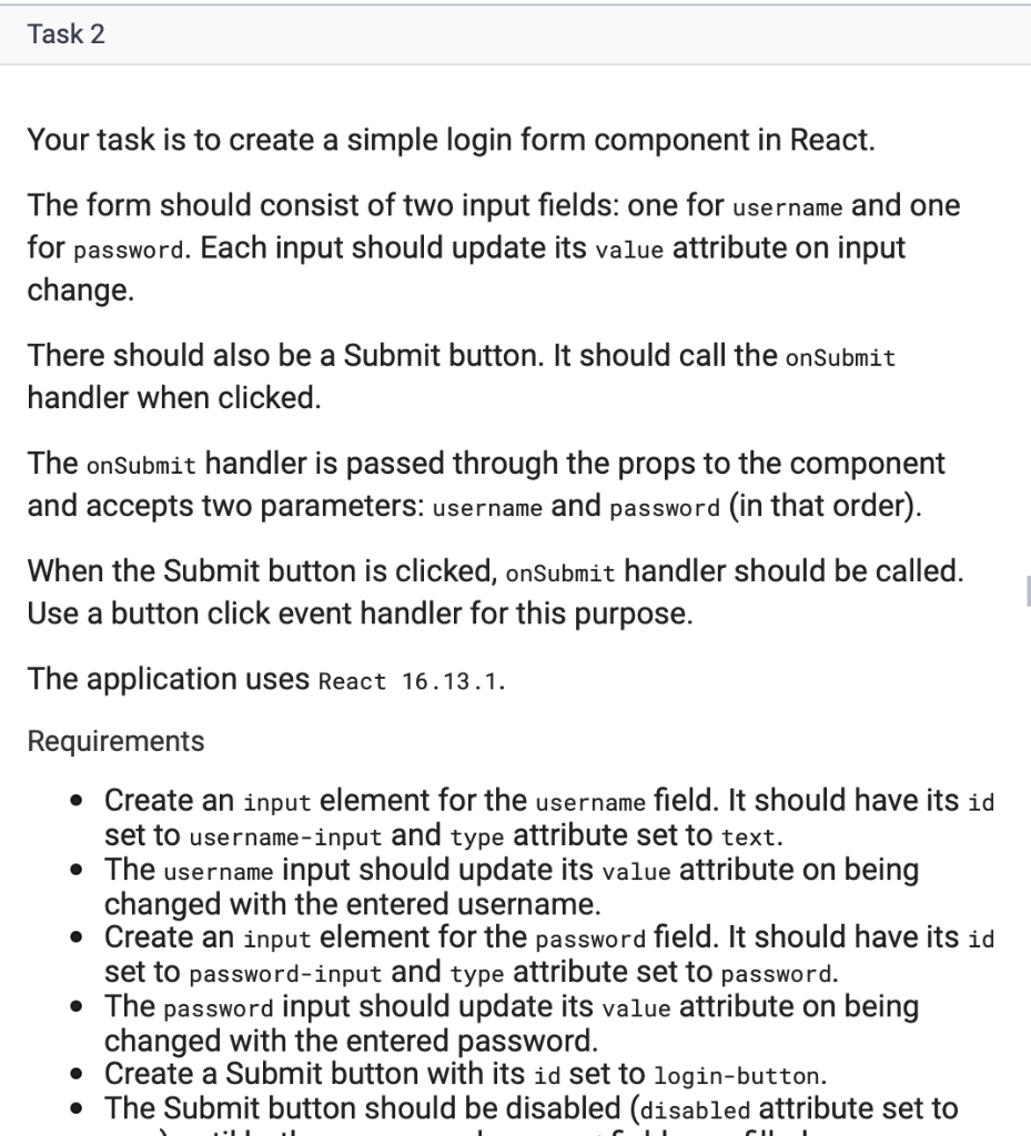 . The Submit button should be disabled (disabled | Chegg.com