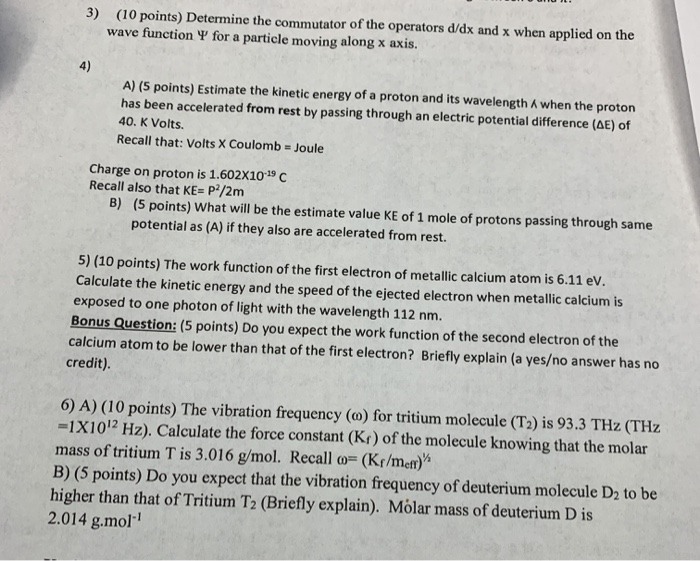 Solved 3) (10 points) Determine the commutator of the | Chegg.com