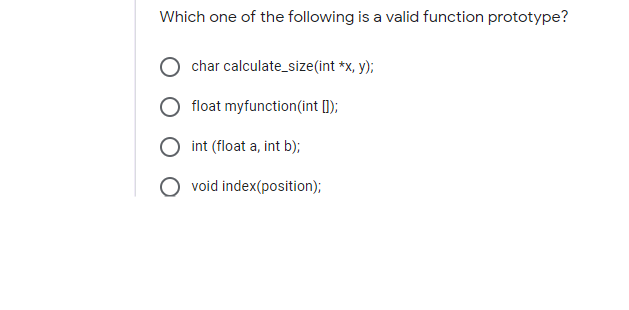 Solved Which one of the following is a valid function | Chegg.com
