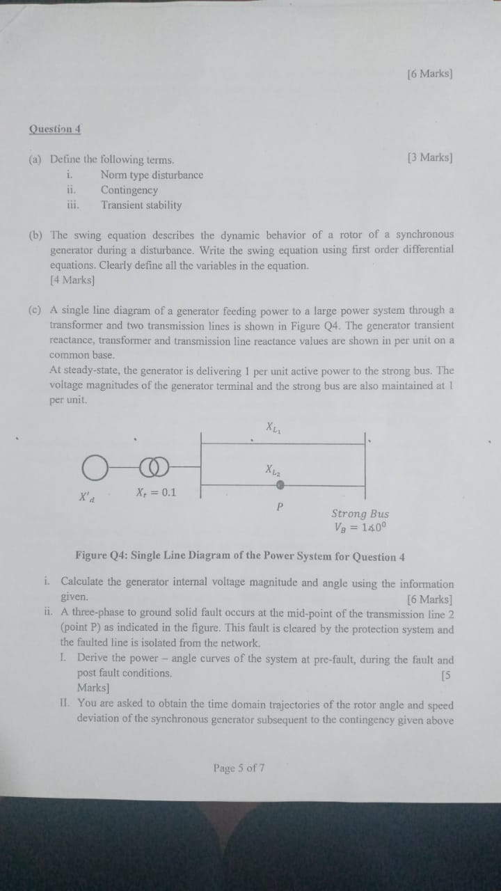 Solved (b) The swing equation describes the dynamic behavior | Chegg.com