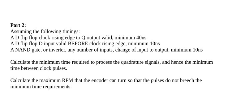 ELEC242 Assignment 2 2019 Quadrature Encoders Due | Chegg.com
