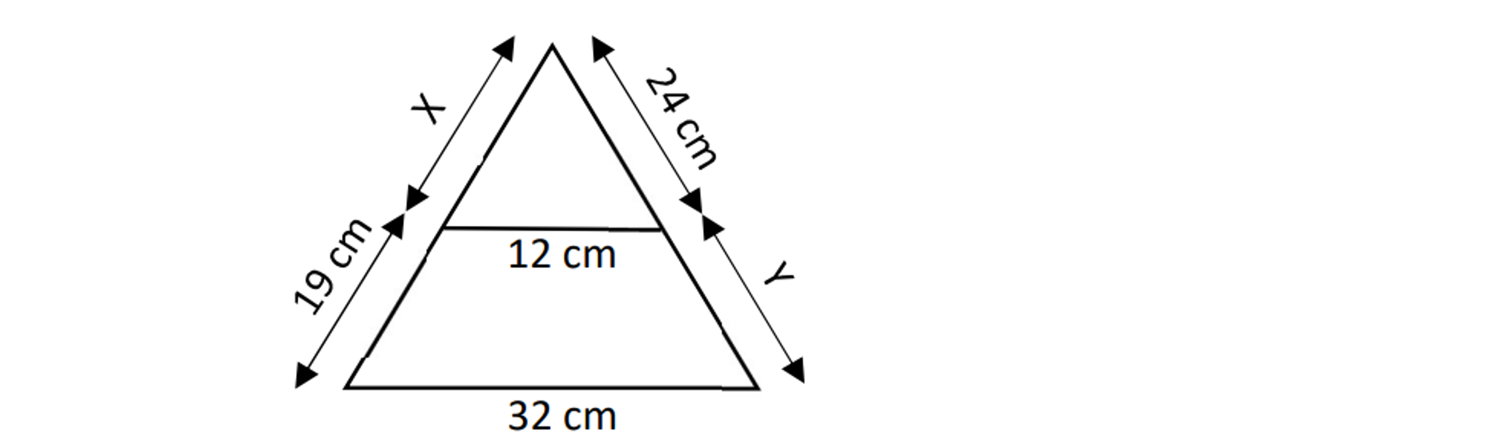 Using similar triangles, calculate X and Y. | Chegg.com