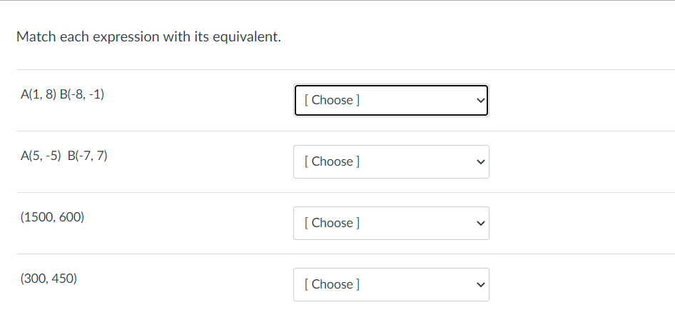 Match each expression with its equivalent. | Chegg.com