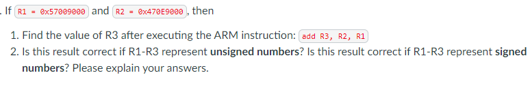 Solved If R1 = 0x57009000 and R2 = 8x470E9000, then 1. Find | Chegg.com