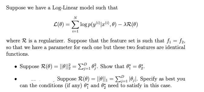 Suppose we have a Log-Linear model such that | Chegg.com