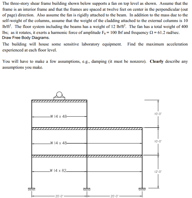 The three-story shear frame building shown below | Chegg.com