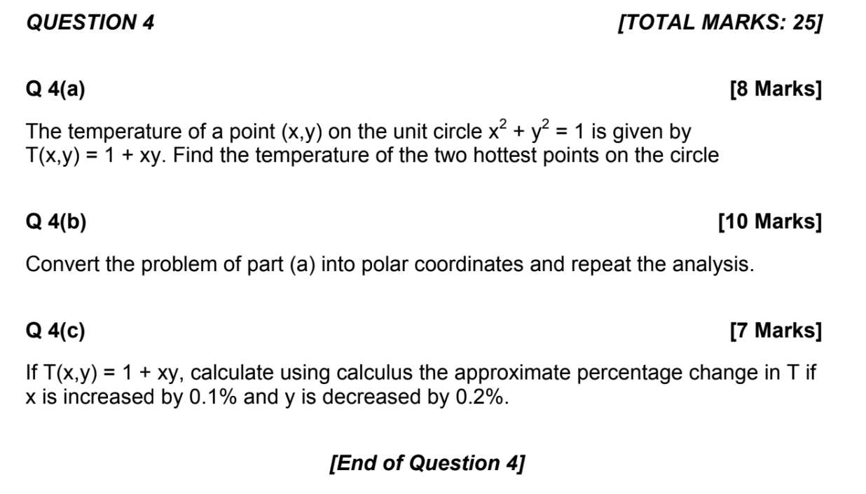 Solved QUESTION 4 [TOTAL MARKS: 25] [8 Marks] Q 4(a) The | Chegg.com