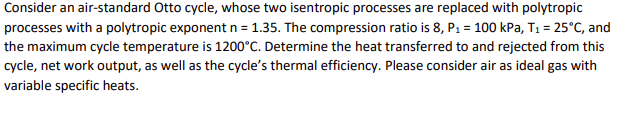 Solved Consider an air-standard Otto cycle, whose two | Chegg.com