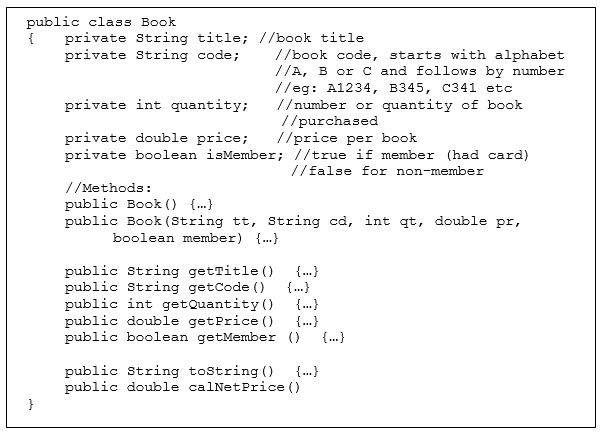 Solved public class Book { private String title; //book | Chegg.com