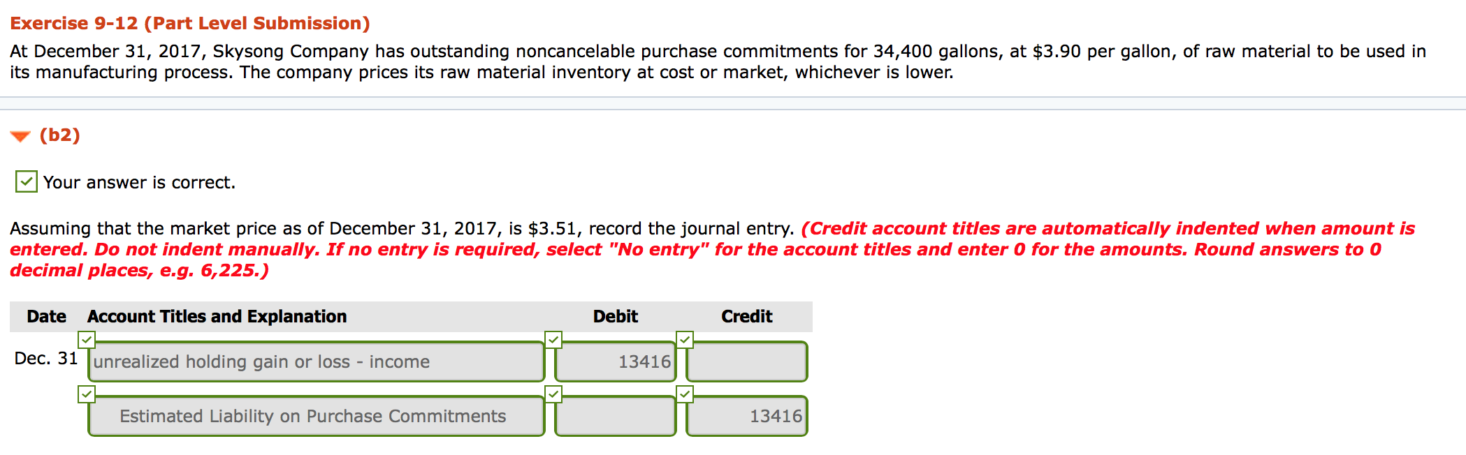 Solved Exercise 9-12 (Part Level Submission) At December 31, | Chegg.com