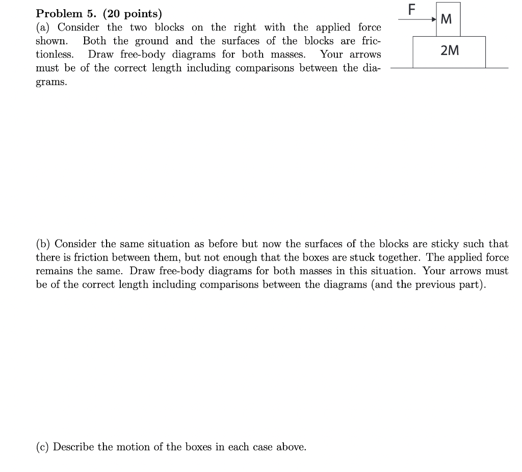 Solved Problem 5. (20 points) (a) Consider the two blocks on | Chegg.com