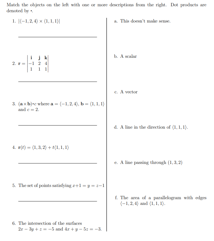 Solved Match the objects on the left with one or more | Chegg.com