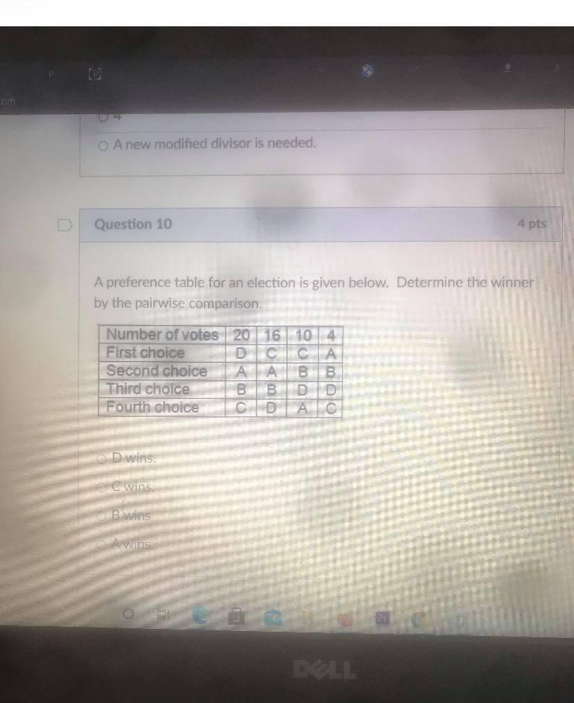 Solved com O A new modified divisor is needed. Question 10 4 | Chegg.com