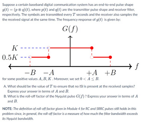 Suppose a certain baseband digital communication | Chegg.com