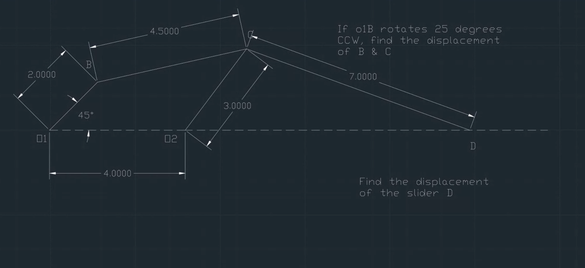 Solved 4.5000 If 01B rotates 25 degrees CCW, find the | Chegg.com