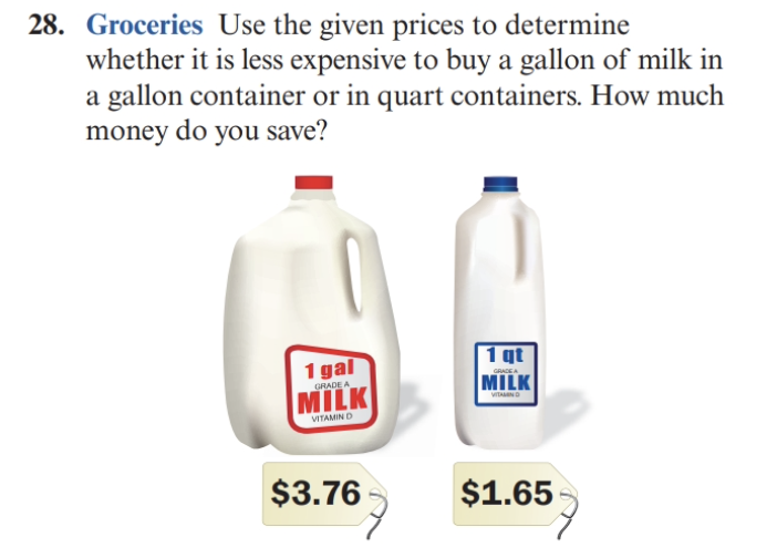 Solved 8. Groceries Use the given prices to determine | Chegg.com