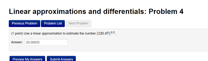 Solved Linear approximations and differentials: Problem 4 | Chegg.com