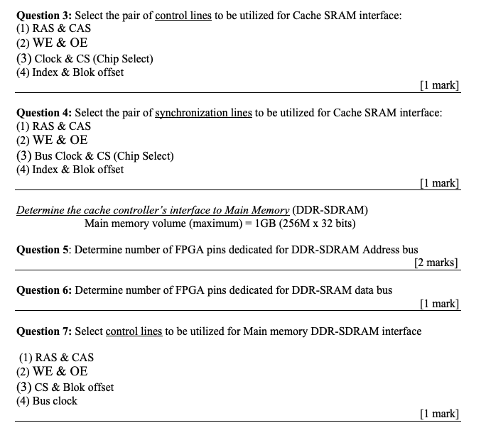 Design the Direct Mapped Cache for the CPU core | Chegg.com