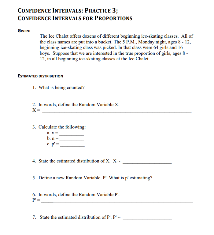 Solved CONFIDENCE InterVals: Practice 3; CONFIDENCE | Chegg.com