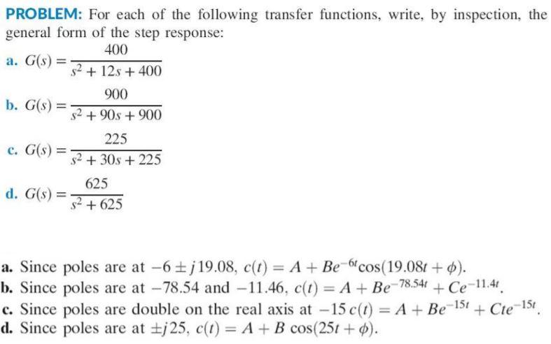 Solved PROBLEM: For each of the following transfer | Chegg.com