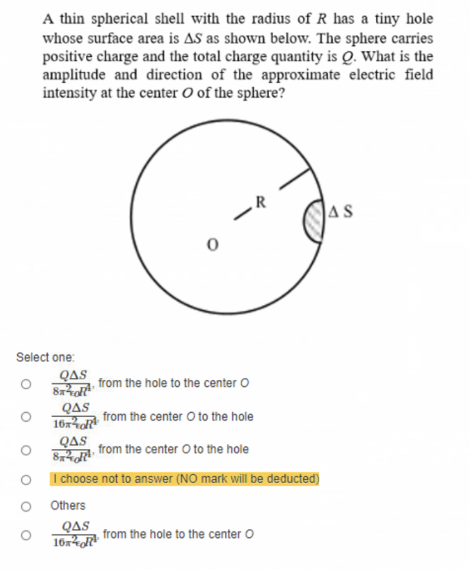 Solved A thin spherical shell with the radius of R has a | Chegg.com