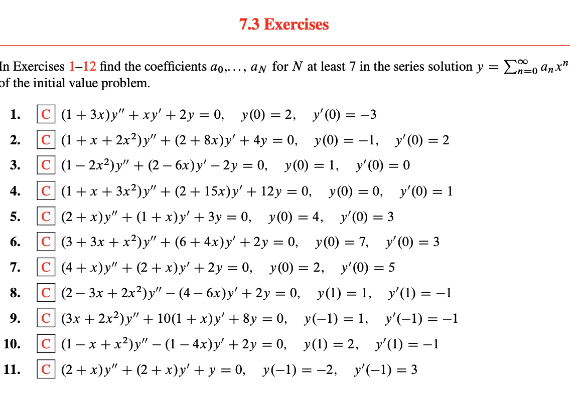 Solved In Exercises 1-12 find the coefficients a0,…,aN for N | Chegg.com